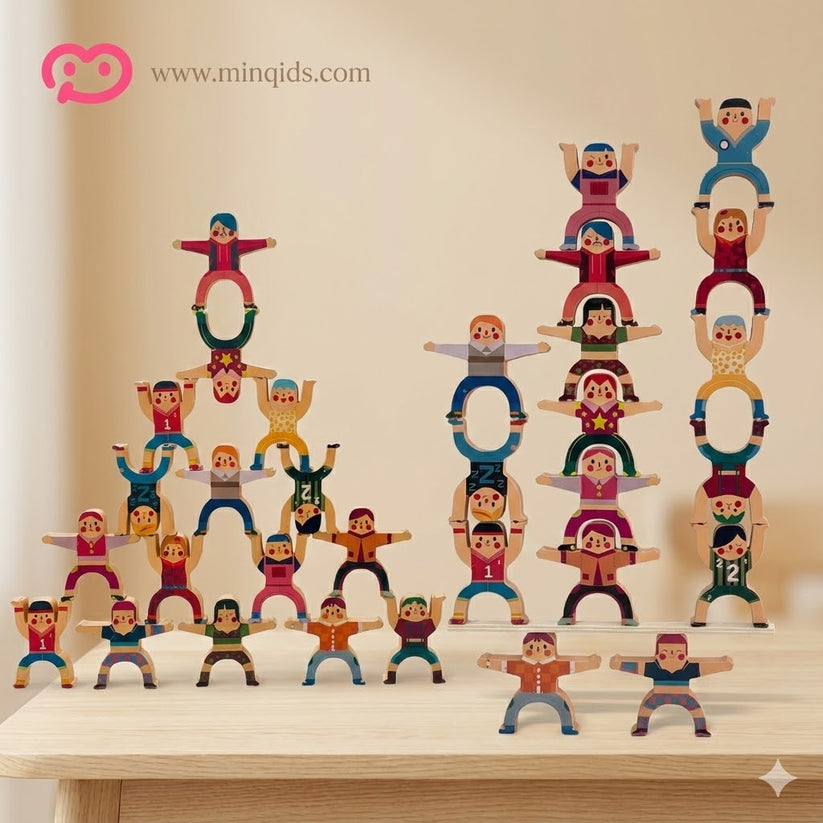 Hercules Human Balance Stacking Game | Premium Quality Wooden Toy – MINQIDS